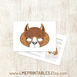 Alpaca Printable Mask Costume Llama Camel Peru Dromedary Animal ...