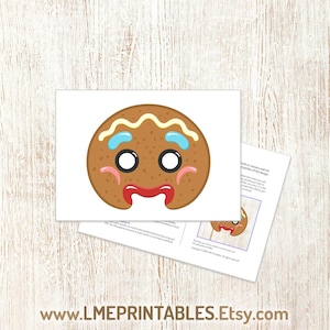 Gingerbread Man Mask Printable Christmas Cookie Costume Winter Party ...