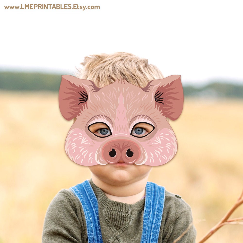 Pig Mask Printable Halloween Costume Funny 3 Little Pigs - Etsy Canada