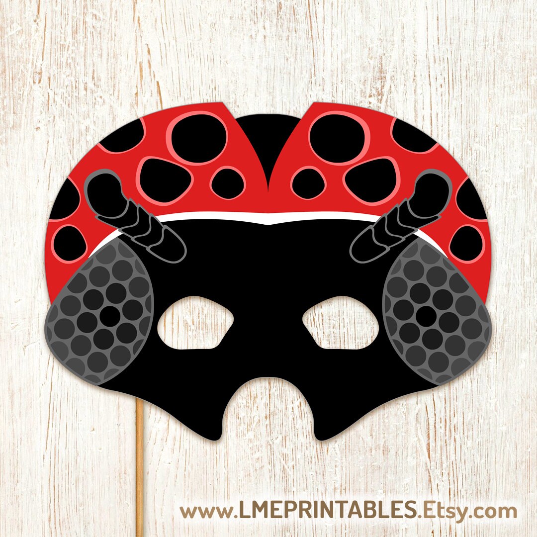 Ladybug Mask Printable Animal Costume Halloween Beetle Bug Ladybird ...