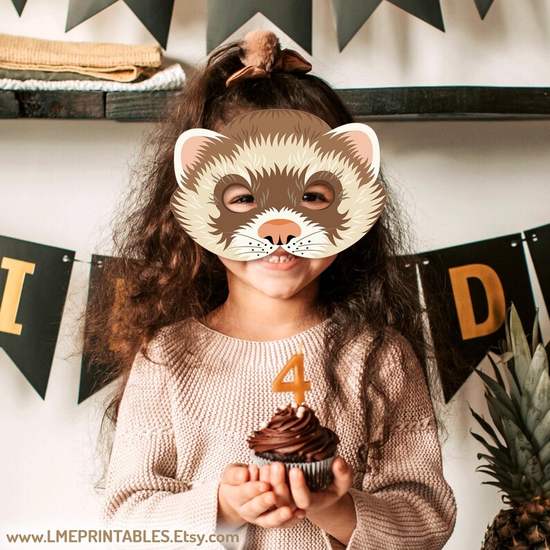 Ferret Mask Printable Weasel Halloween Costume Woodland Animal Party ...