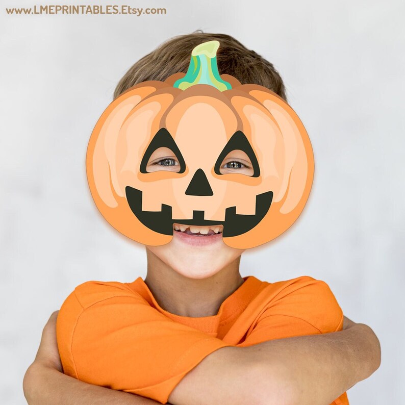Pumpkin Mask Printable Halloween Costume Party PDF Skeleton - Etsy