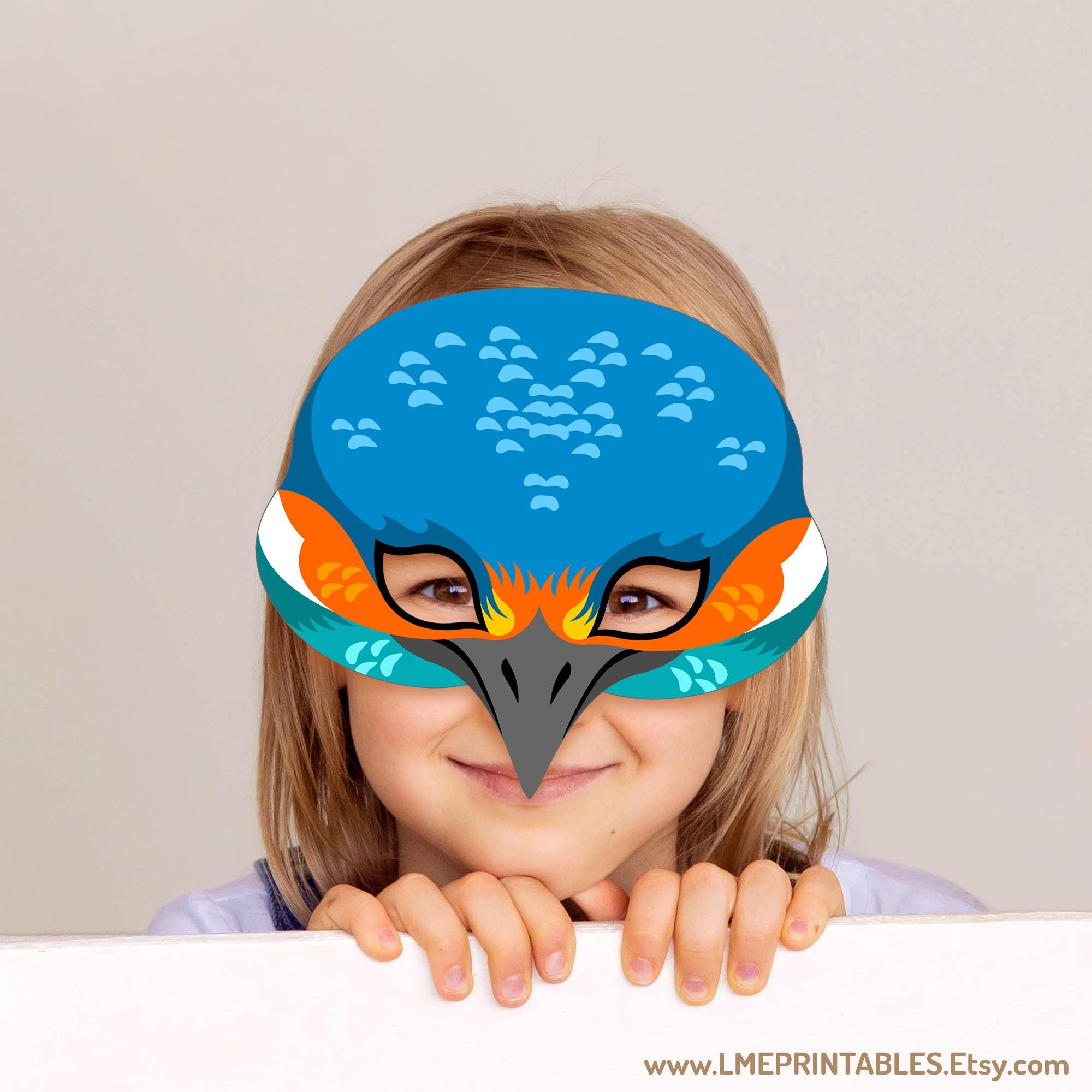 Kingfisher Bird Mask Printable Animal Masks Halloween Costume PDF Paper ...