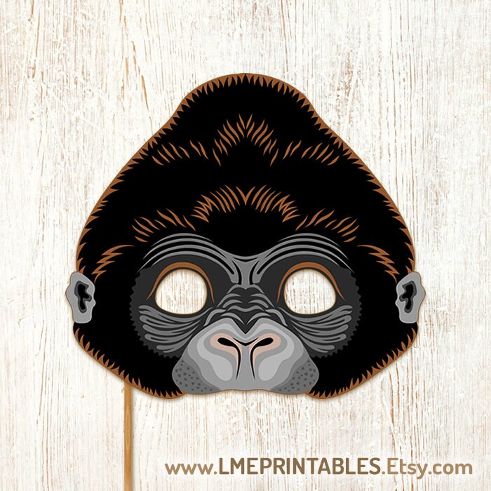 Gorilla Mask Printable Animal Monkey Johnny Sing PDF King Kong - Etsy