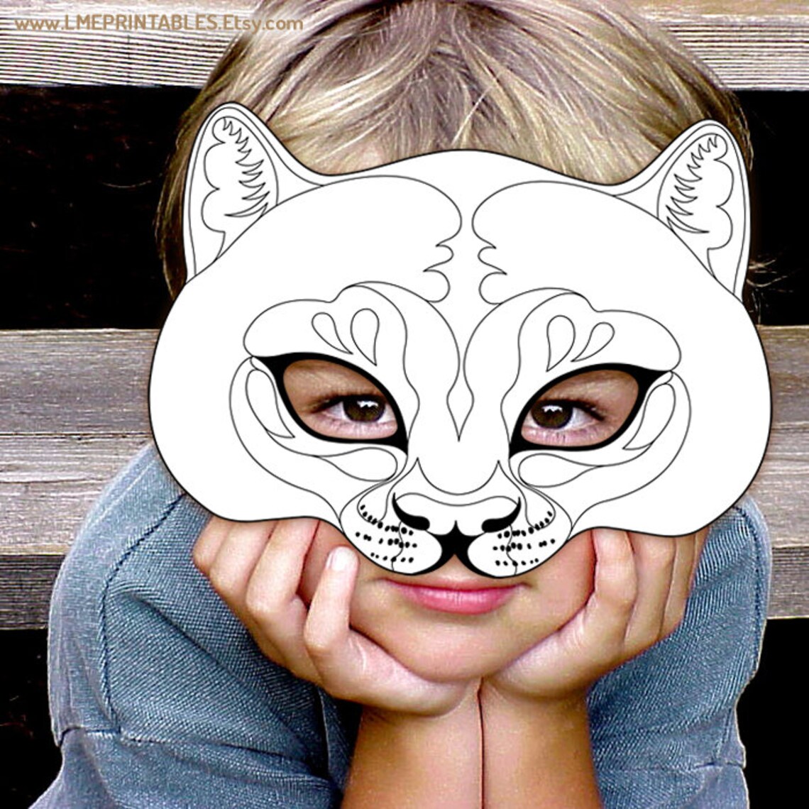 Puma Coloring Mask Printable Animal Mountain Lion Halloween Costume ...