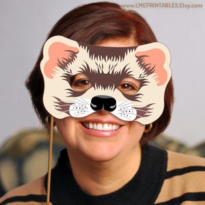 Ferret Mask Printable Weasel Carnival Costume Woodland Animal Party ...