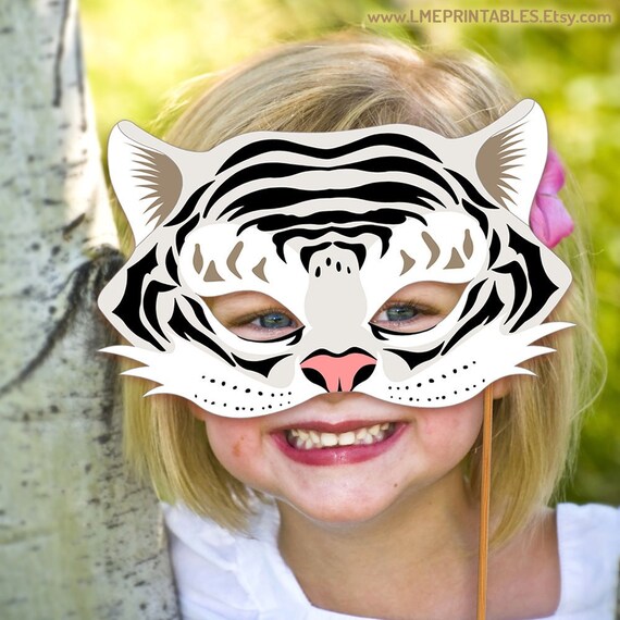 White Tiger Mask Printable Halloween Siberian Animal Masks - Etsy