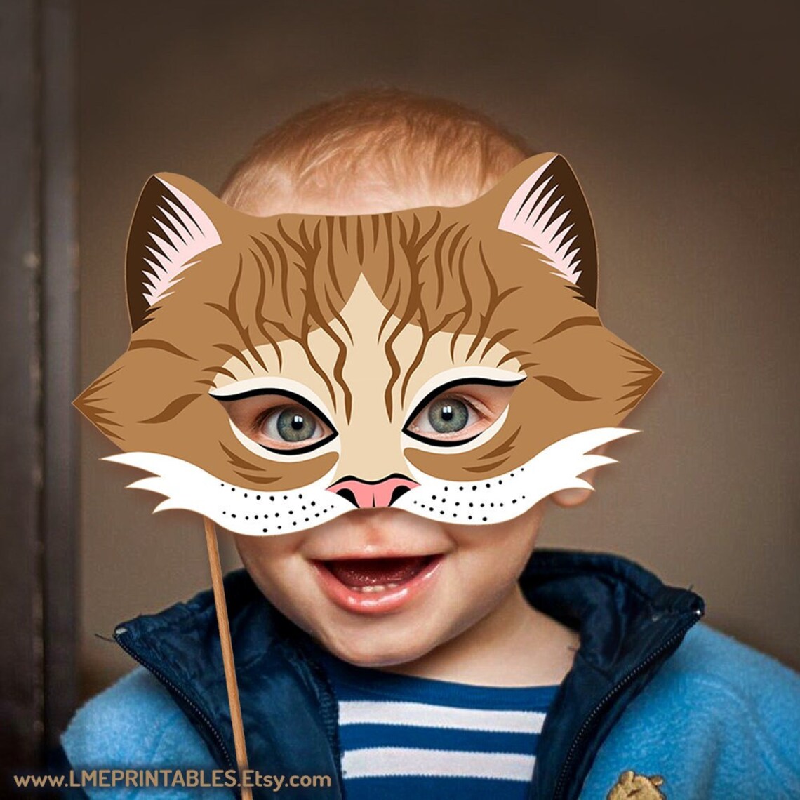 Tabby Cat Mask Printable Costume Halloween Party Favor Cute - Etsy