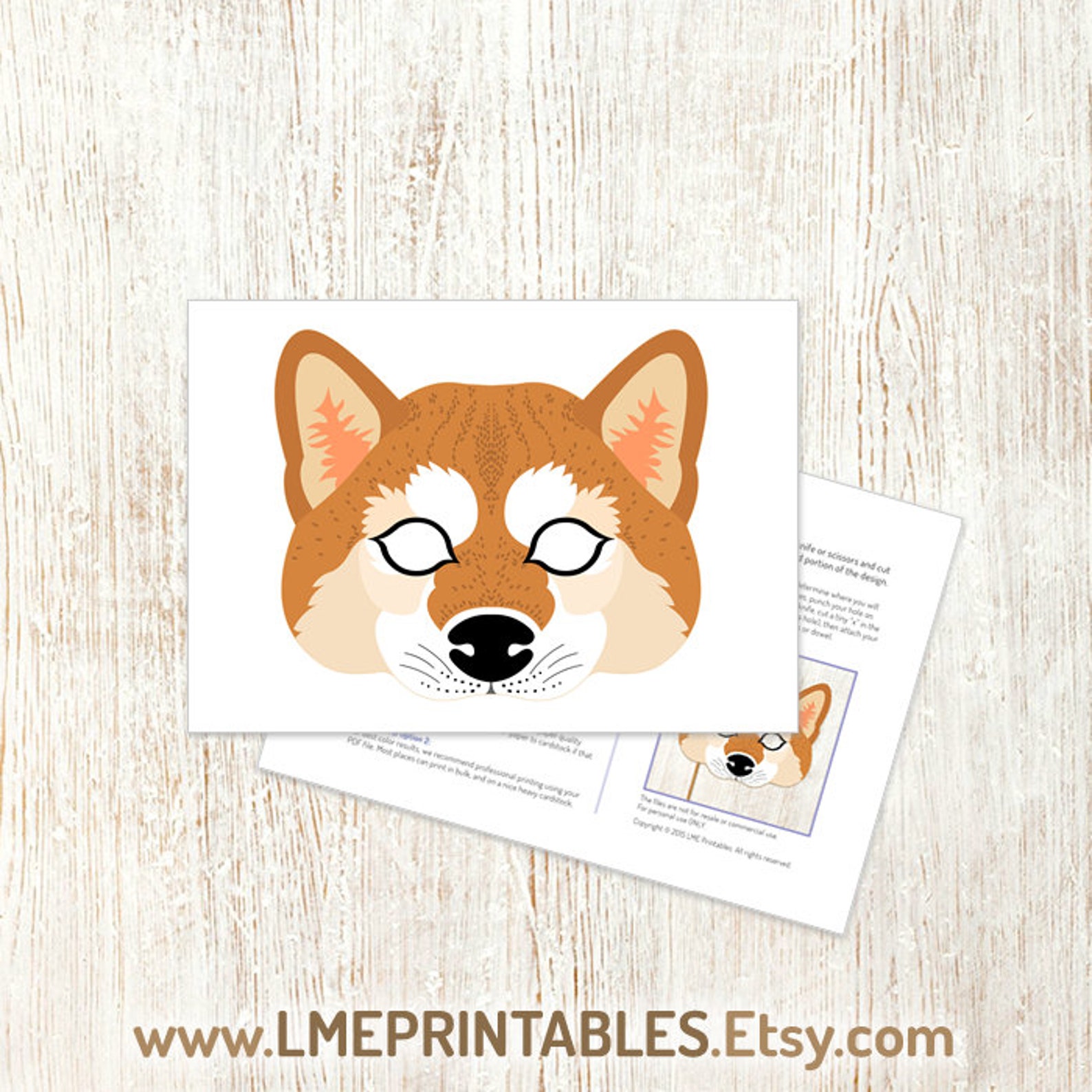 Shiba Inu Dog Mask Printable Halloween Masks Crypto Coin Puppy - Etsy