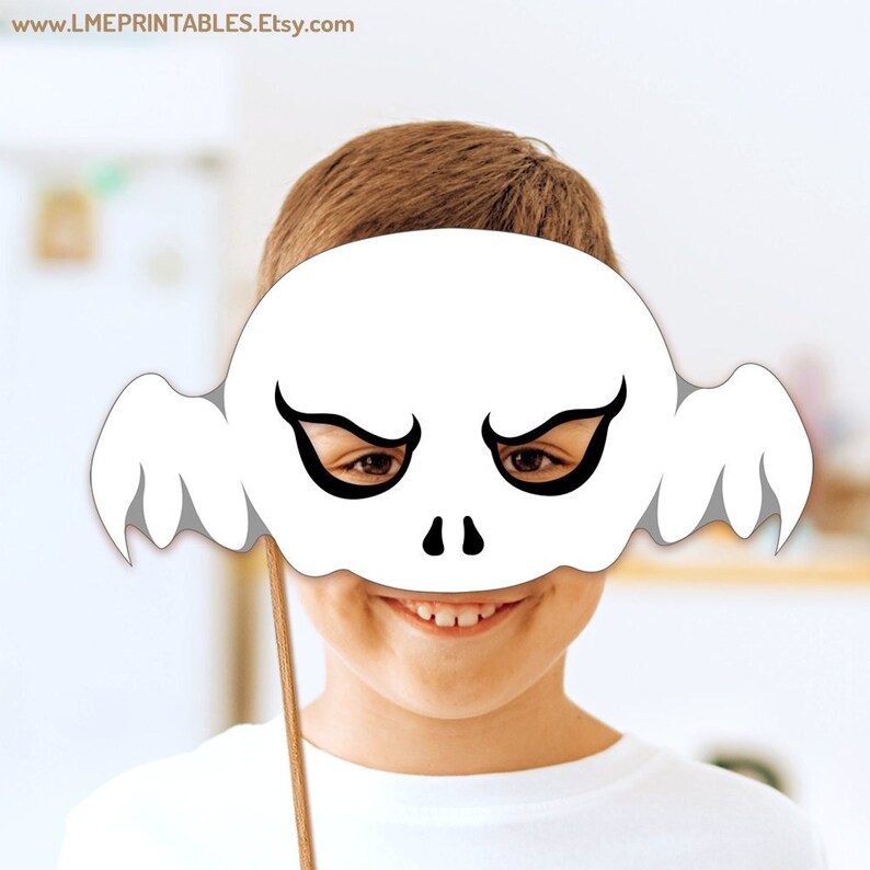 Ghost Skull Mask Printable Halloween Baby Costume Party Boo Skeleton ...