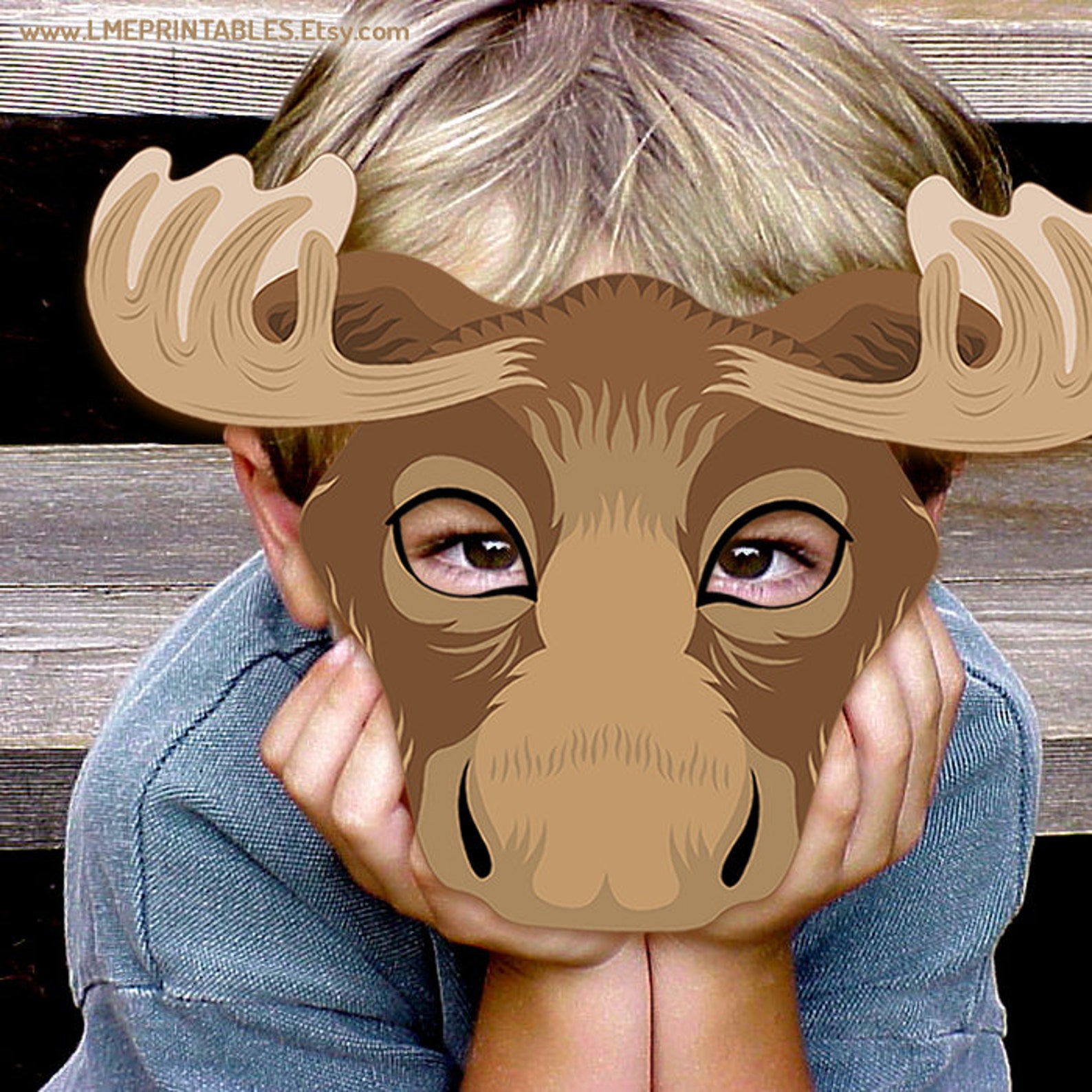 Moose Mask Printable Halloween Costume Woodland Party Animal Masks ...
