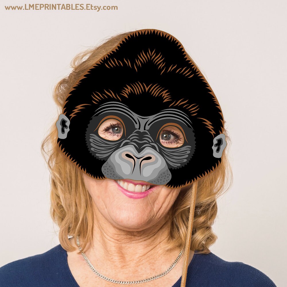 Gorilla Mask Printable Animal Monkey Johnny Sing PDF King Kong ...