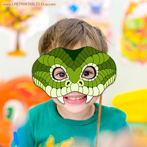 Green Snake Printable Mask Carnival Costume Reptile Lizard Animal Craft ...