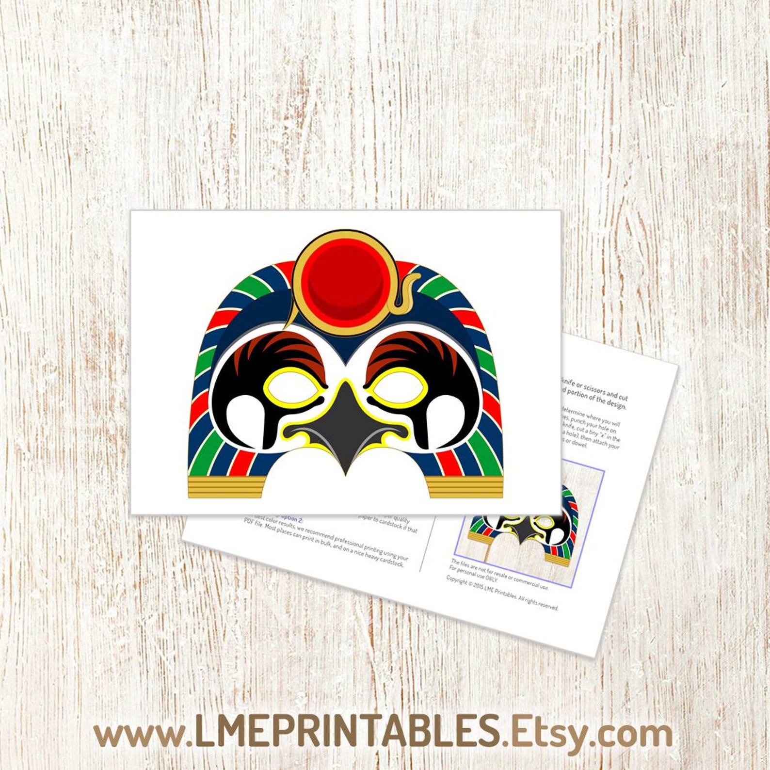 Ra Mask Printable Egyptian Sun God Costume Ancient Egypt Hawk Falcon ...