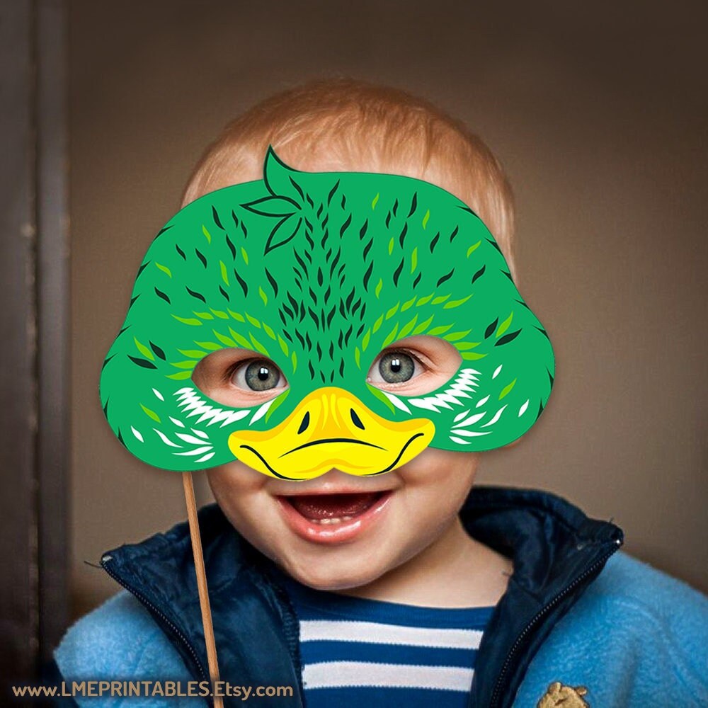 Duck Green Mask Printable Halloween Costume Duckling Bird - Etsy Canada