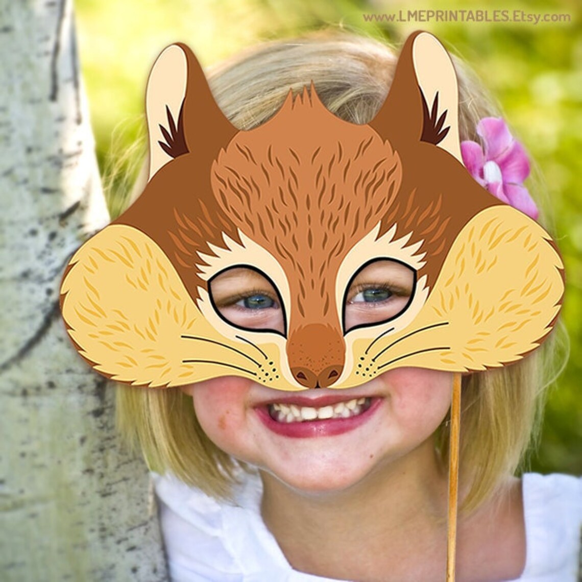 Squirrel Printable Mask Chipmunk Rodent Halloween Costume DIY - Etsy