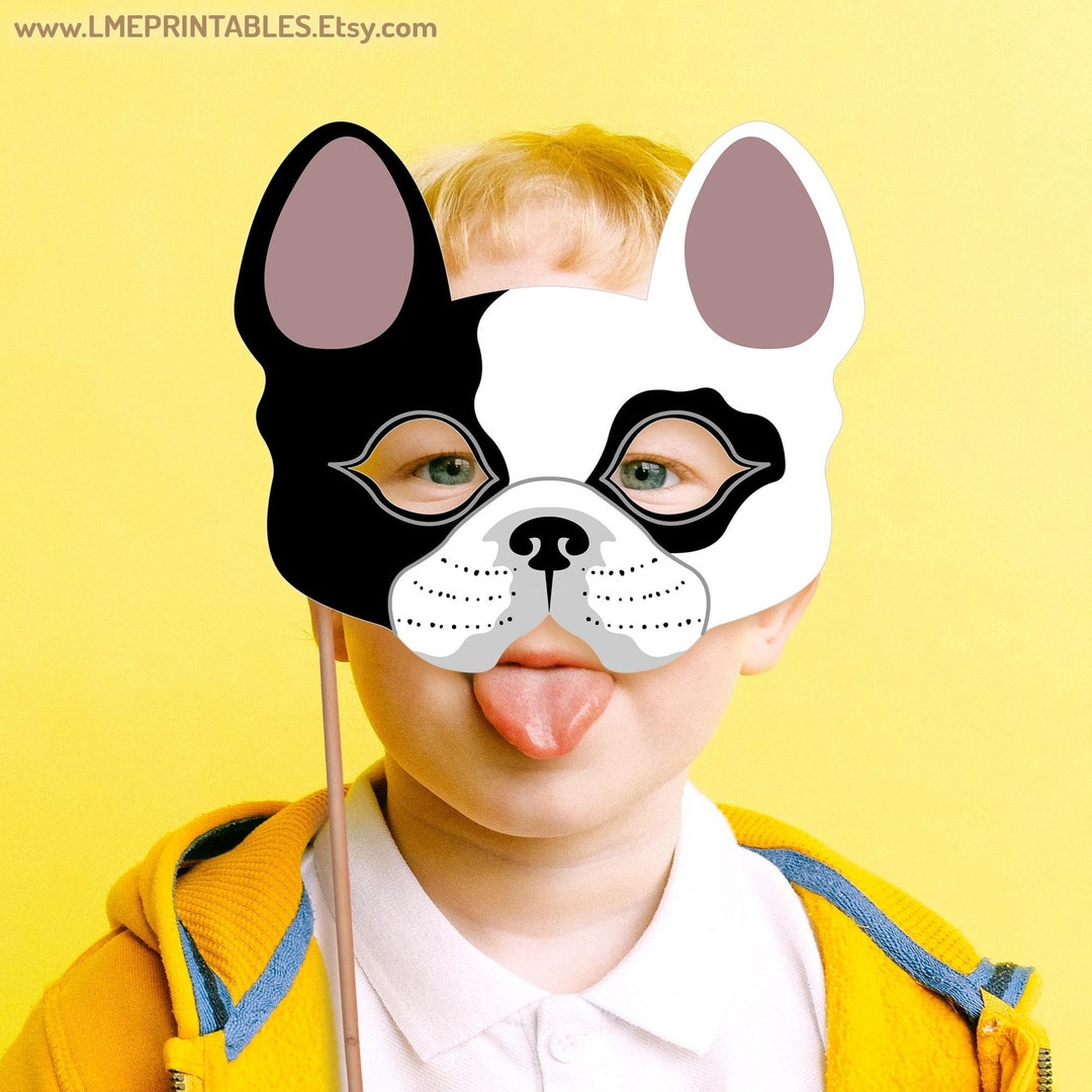 Dog Mask Printable French Bulldog Boston Terrier Halloween Costume ...