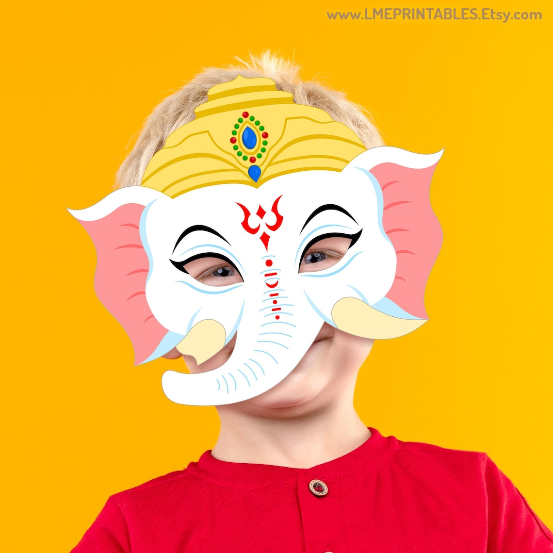 Ganesha Mask Printable Lord God Hindu Costume Ancient India School ...