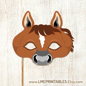 Horse Mask Printable Costume Foal Animal Farm Halloween Activity Cowboy ...