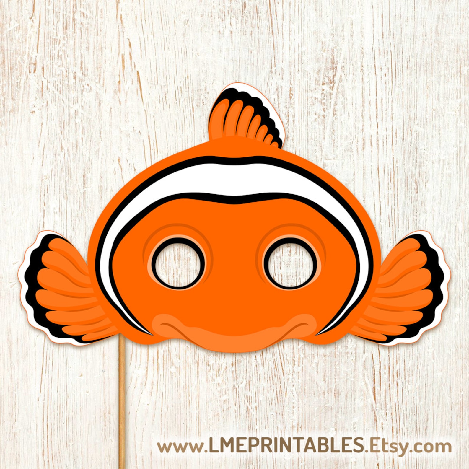 Clownfish Printable Mask Halloween Costume Clown Fish Orange Sea Animal ...
