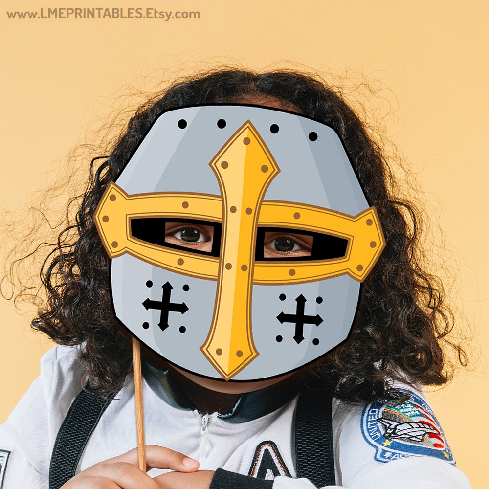 Medieval Helmet Mask Printable Halloween Knight Templar Crusader ...