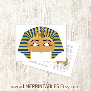 Pharaoh Mask Printable Tutankhamun Egyptian Costume King Ancient Egypt ...
