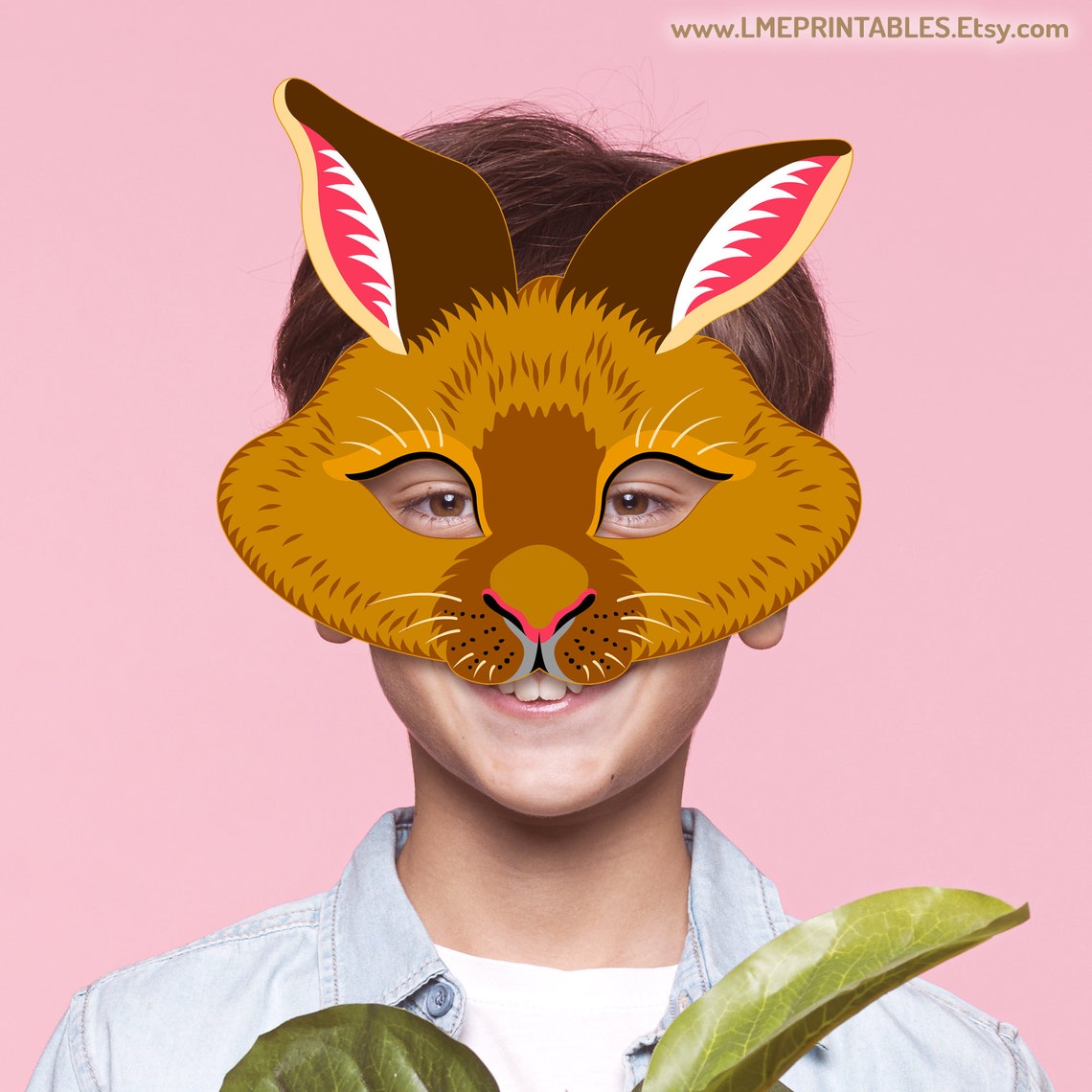 Brown Rabbit Printable Mask Bunny Easter Halloween Hare Costume Zodiac ...