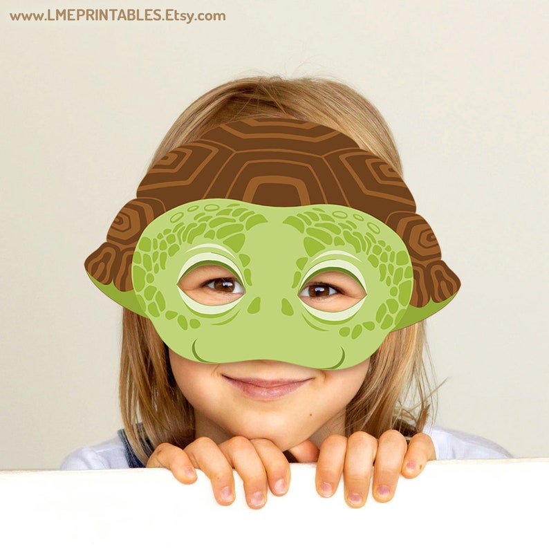 Tortoise Printable Mask Halloween Costume Animal Party Garden Turtle ...