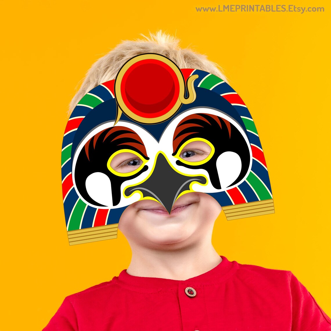 Ra Mask Printable Egyptian Sun God Costume Ancient Egypt Hawk Falcon ...