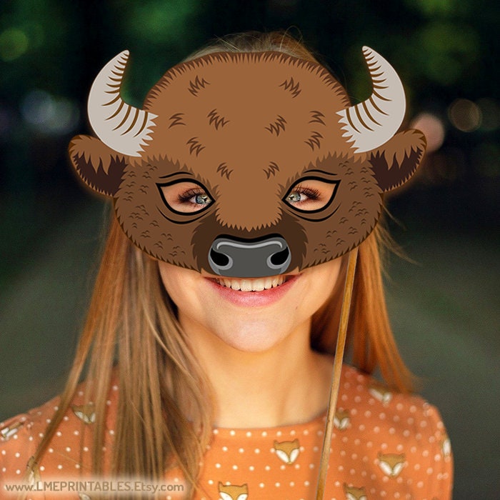 Bison Mask Printable PDF Buffalo Halloween Costume Animal - Etsy Canada