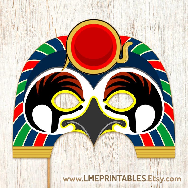 Ra Mask Printable Egyptian Sun God Costume Ancient Egypt Hawk Falcon ...