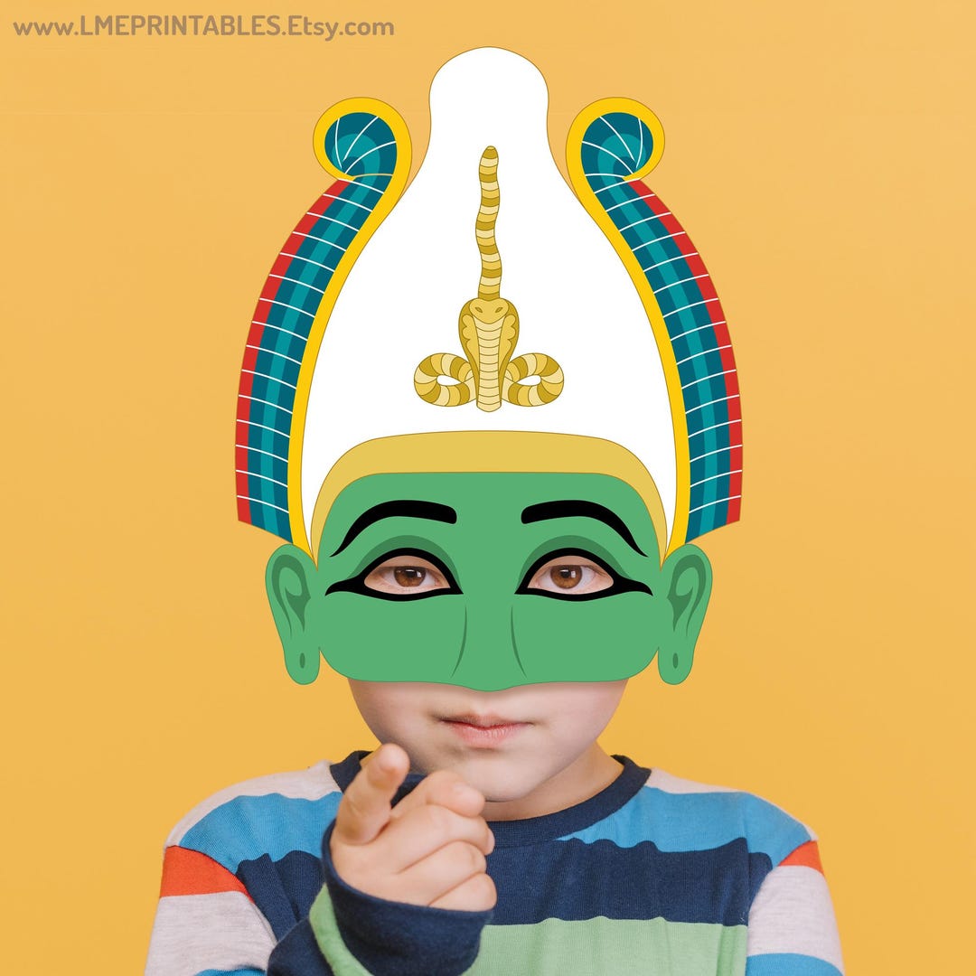 Osiris Mask Printable God Egyptian Costume Atef Crown Ancient Egypt ...