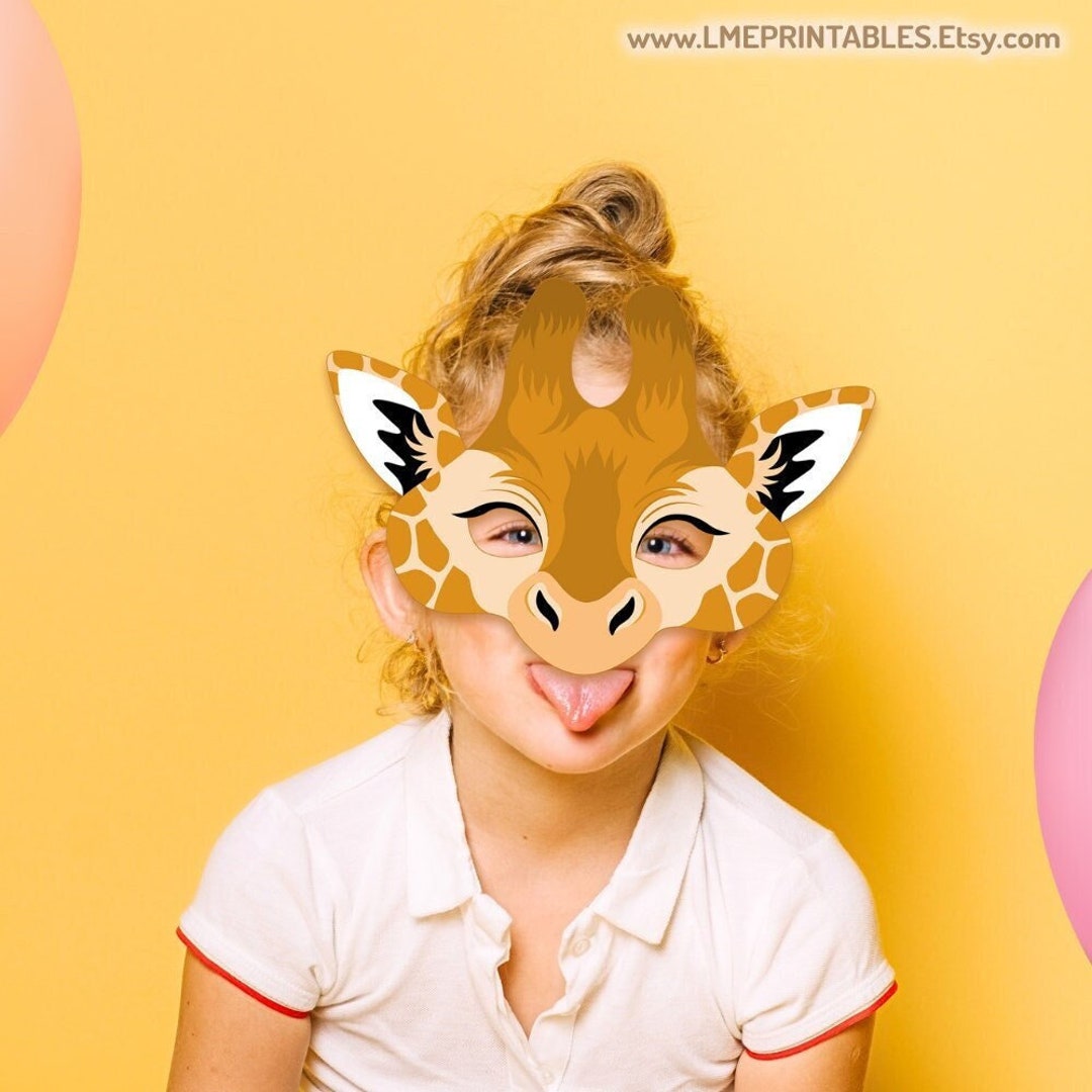 Giraffe Printable Mask Costume Safari Animal Africa Photo Booth ...