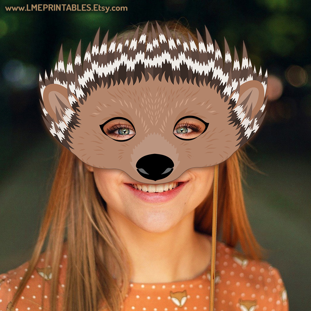 Crested Porcupine Mask Printable Halloween Costume Hedgehog Ash Paper ...