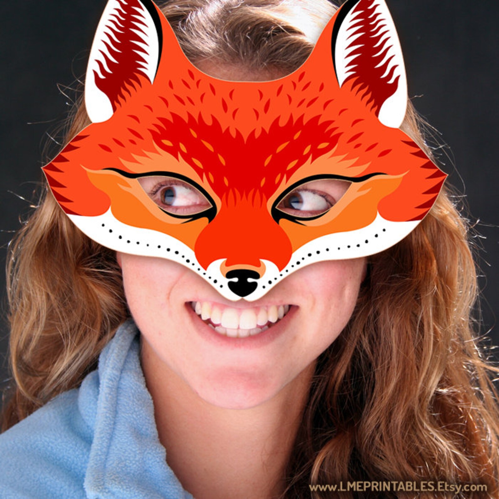 Red Fox Mask Printable Animal Masks Halloween Costume Paper - Etsy