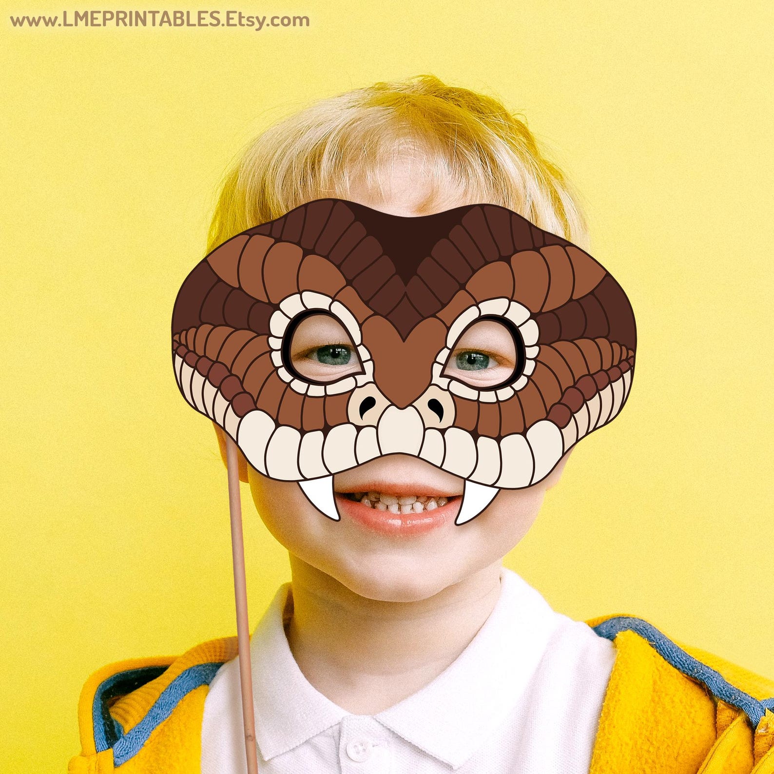 Snake Printable Mask DIY Costume Halloween Reptile Brown Lizard Animal ...