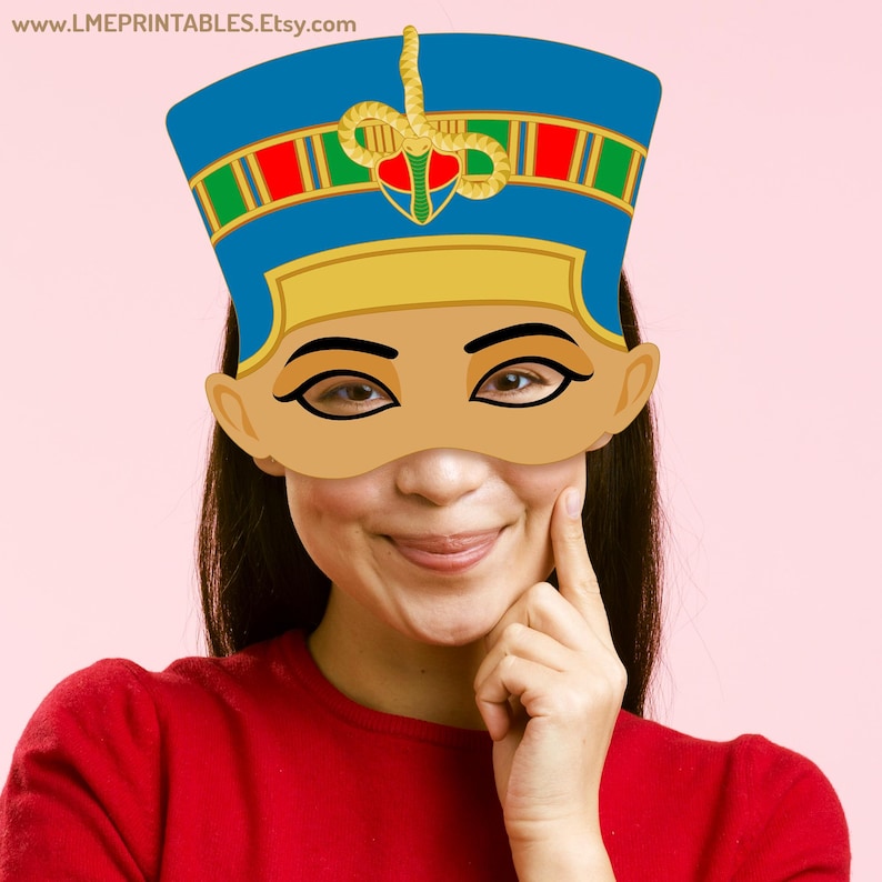 Nefertiti Mask Printable Egyptian Queen Adult Kid Costume Ancient Egypt ...