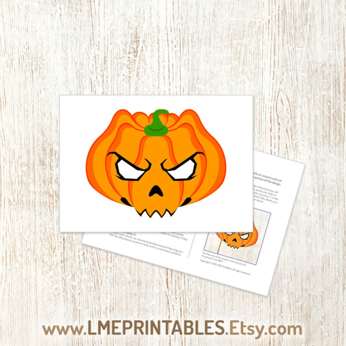 Pumpkin Mask Printable Halloween Costume Party PDF Skeleton - Etsy