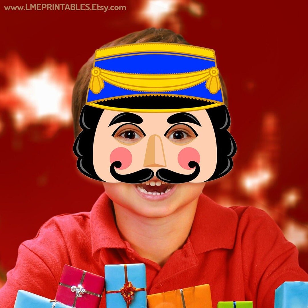 Nutcracker Mask Printable Christmas Costume Soldier Winter Party Photo ...