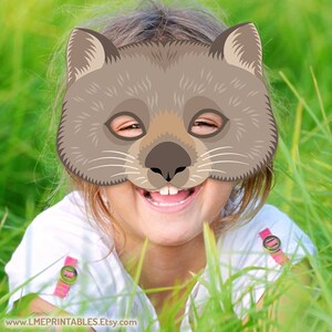 Wombat Mask Printable Halloween Costume Australia Animal Birthday Party ...