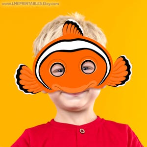 Clownfish Printable Mask Halloween Costume Clown Fish Orange Sea Animal ...