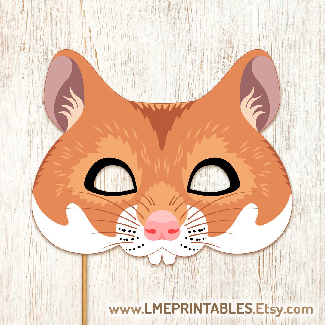 Hamster Mask Printable Halloween Costume Animal Cavy Mask Guinea Pig ...