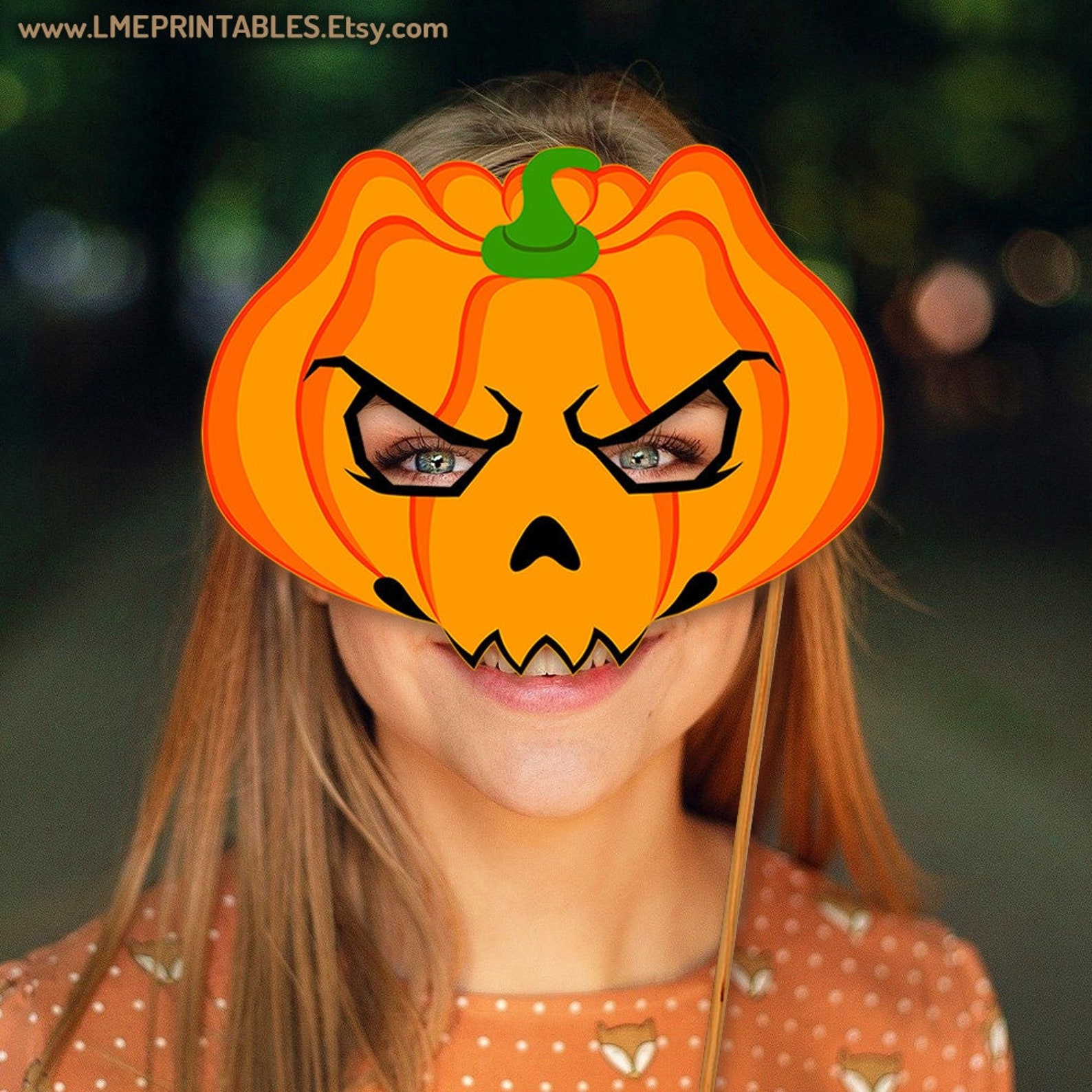 Pumpkin Mask Printable Halloween Costume Party PDF Skeleton - Etsy