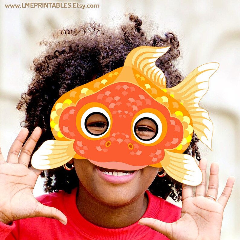 Poisson rouge imprimable masque animal costume d'halloween piscine ...