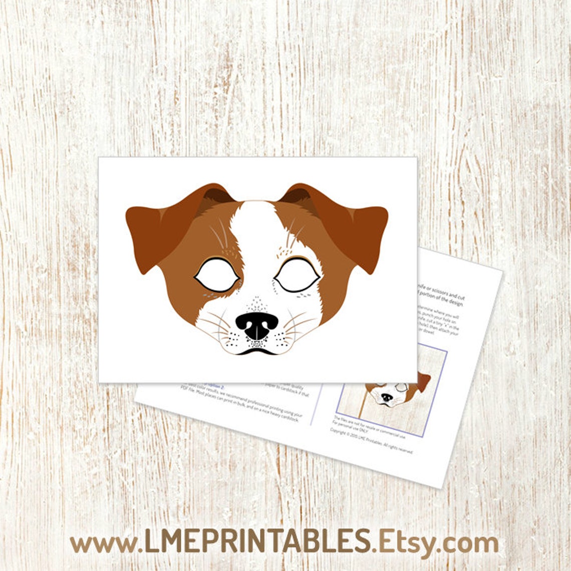 Dog Mask Printable Costume Jack Russell Terrier Halloween Pet Lover ...