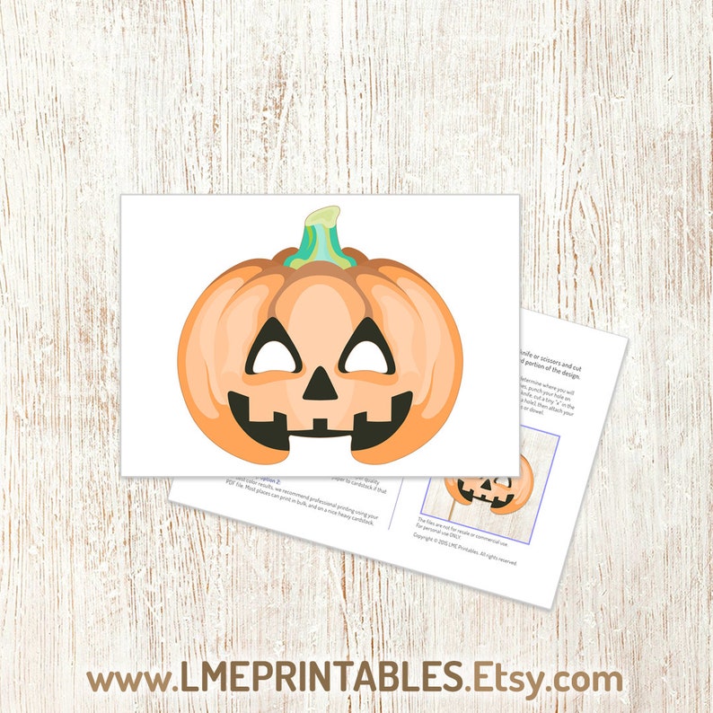 Pumpkin Mask Printable Halloween Costume Party PDF Skeleton - Etsy