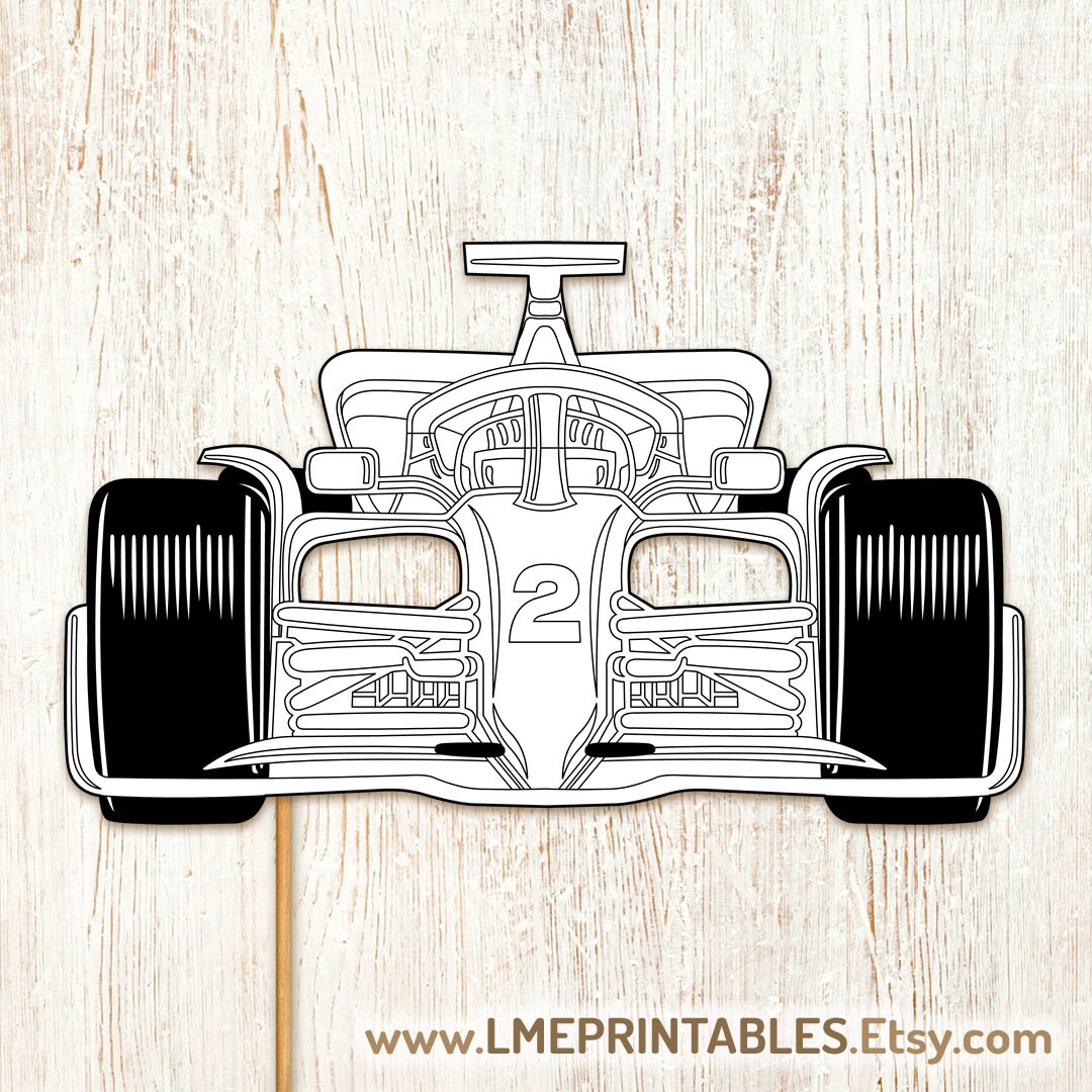 Race Car Mask Coloring Printable Formula 1 Costume F1 Birthday DIY ...