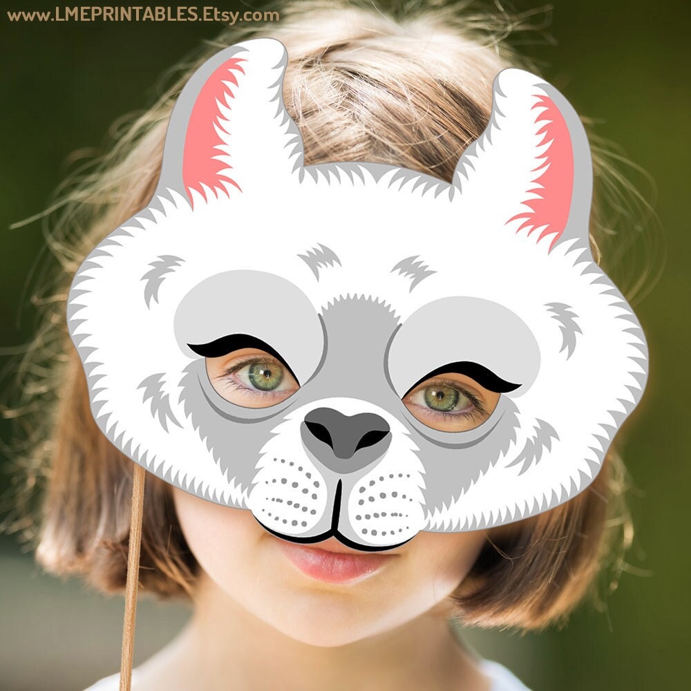 Llama Printable Mask Costume Alpaca Camel Peru Dromedary Animal ...