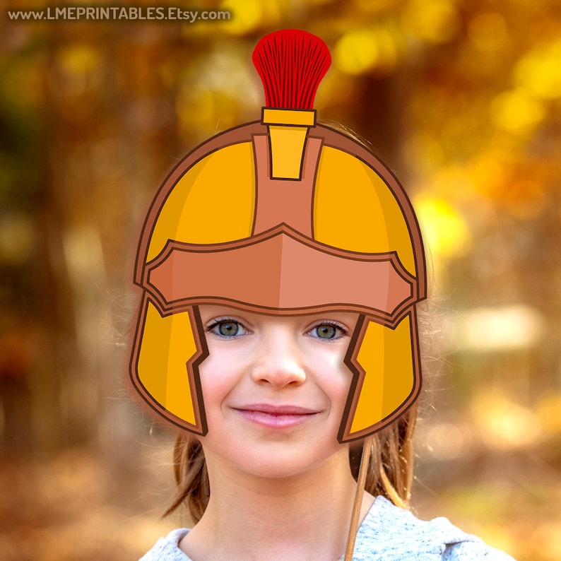 Ancient Helmet Mask Printable Halloween Gladiator Greek Roman Soldier ...
