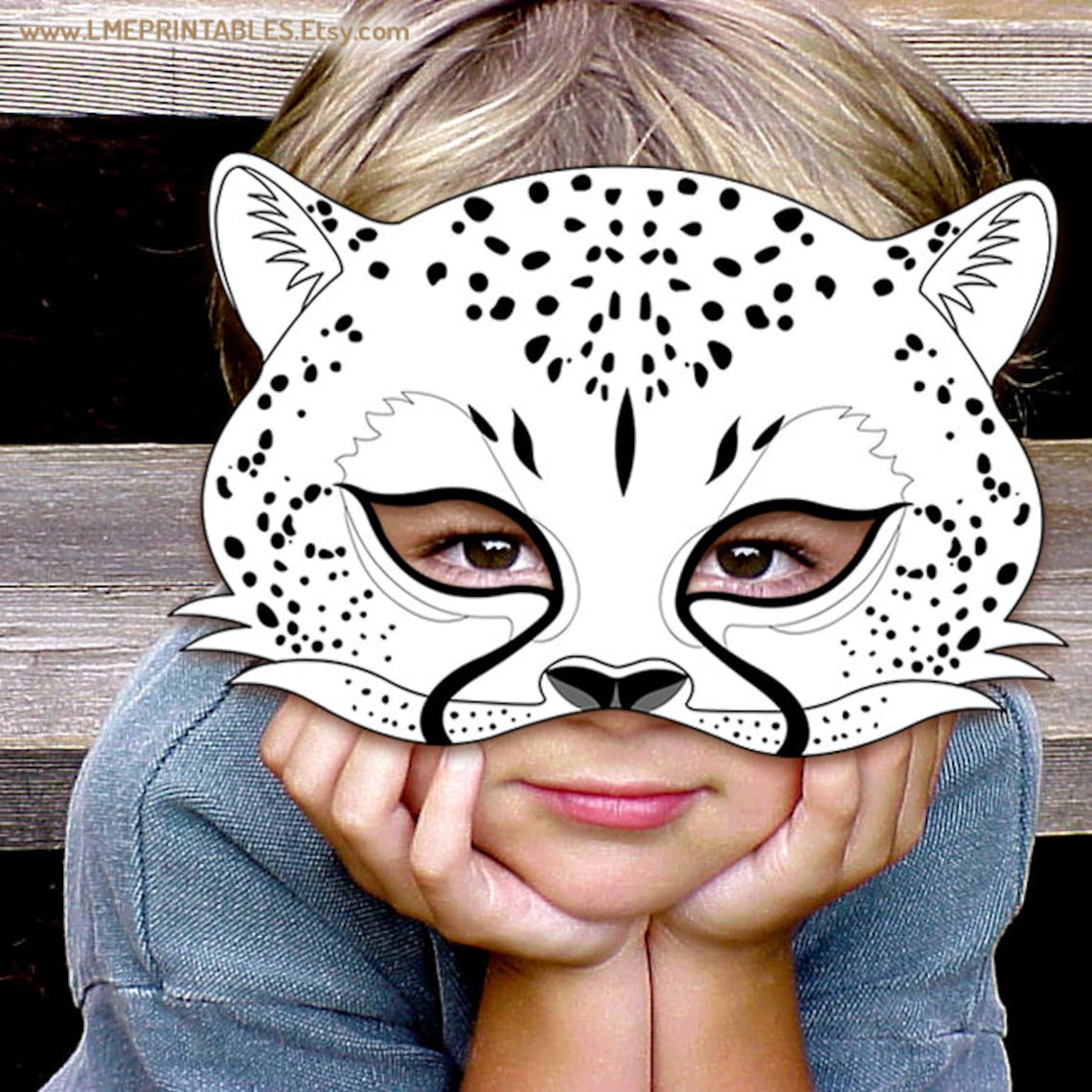 Cheetah Coloring Mask Printable Halloween Animal Costume Leopard Kid ...